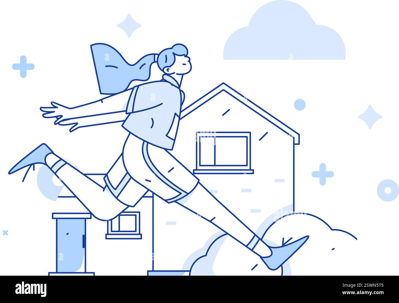 People exercising healthy running vector internet operation ...