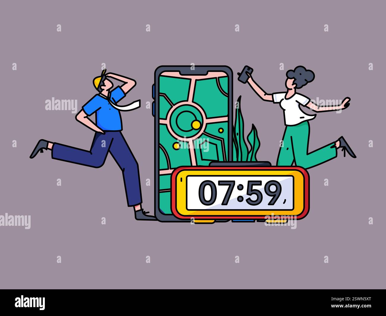 People exercising healthy running vector internet operation ...