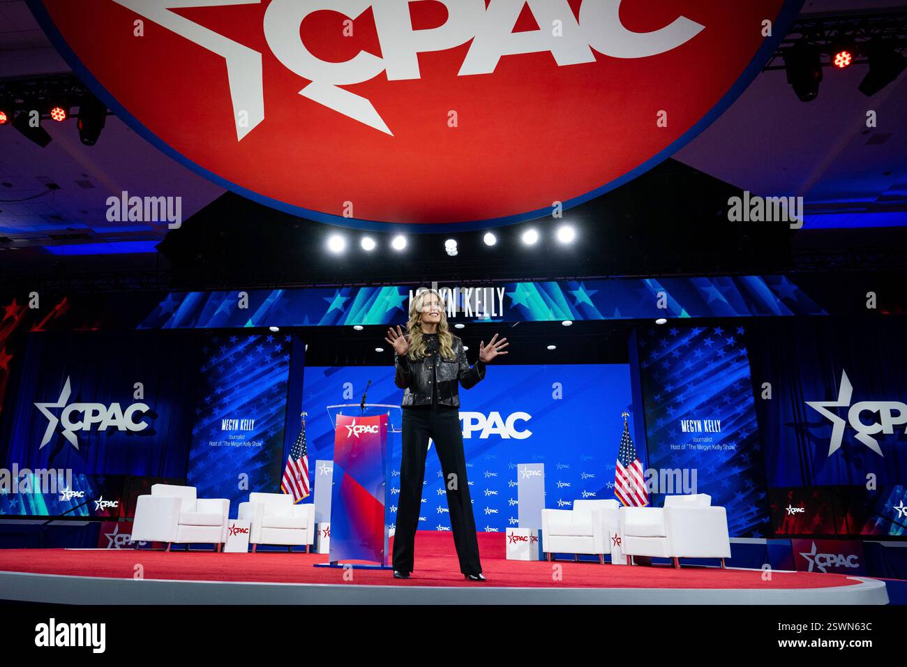 National Harbor, Maryland, USA. 21st Feb, 2025. Megyn Kelly speaks at ...