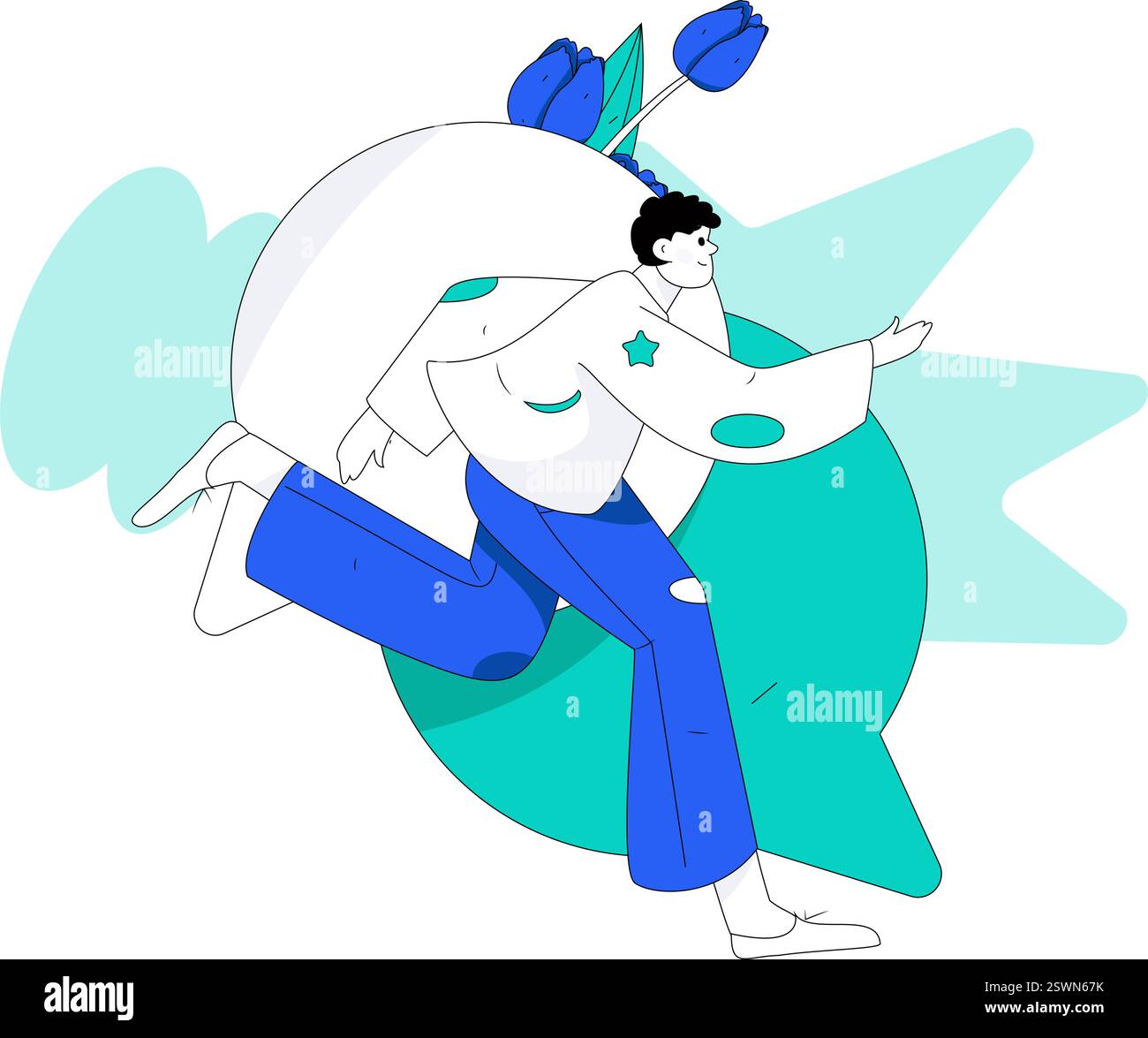 People exercising healthy running vector internet operation ...