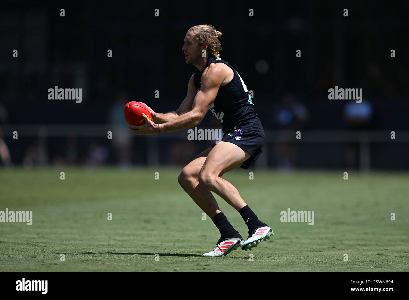 Nick Haynes of Carlton in action during the AFL match simulation ...
