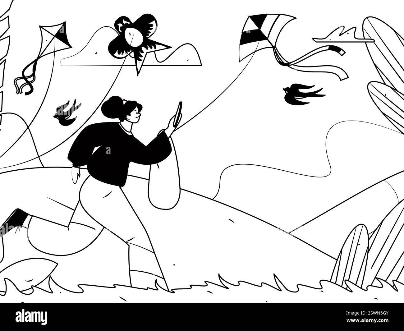 People exercising healthy running vector internet operation ...