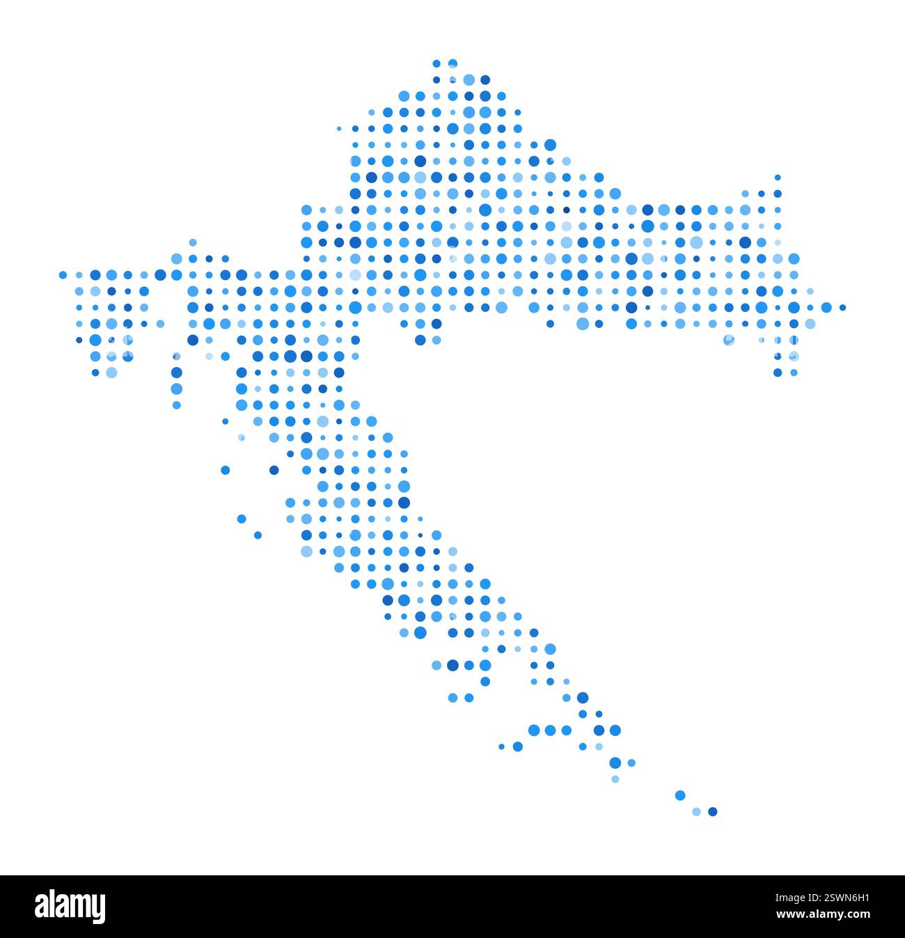 Croatia Dot Map. Country Digital Style Shape. Croatia vector image ...