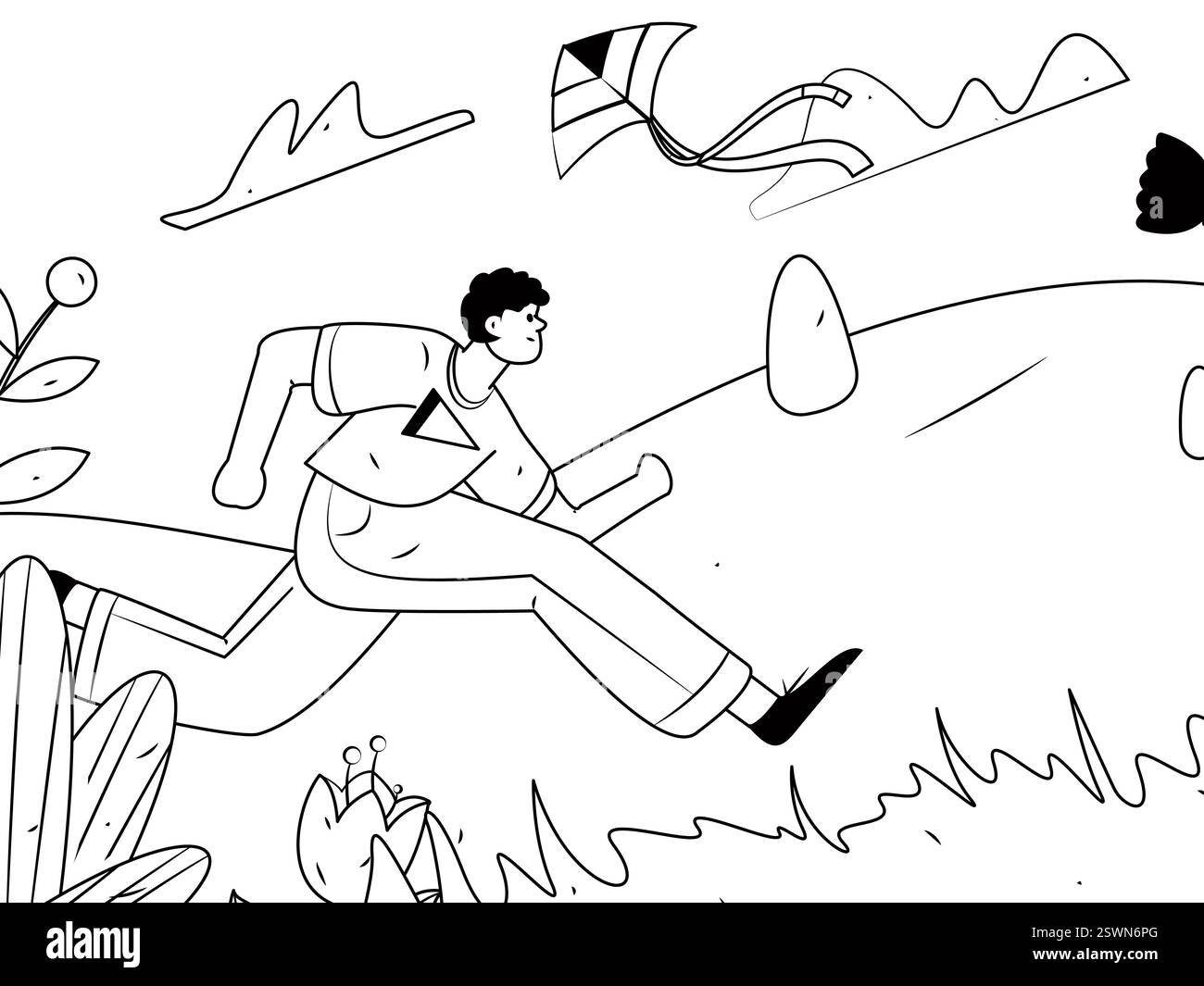 People exercising healthy running vector internet operation ...