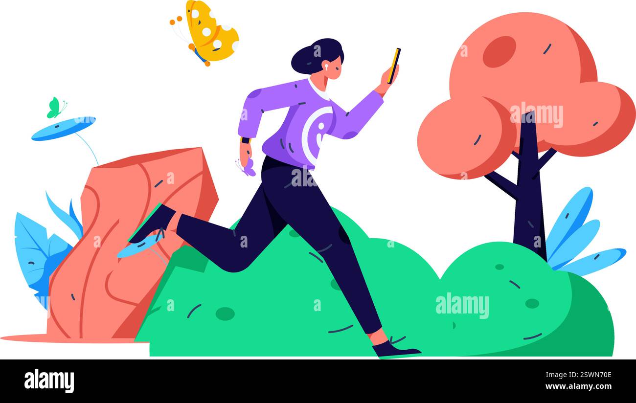 People exercising healthy running vector internet operation ...