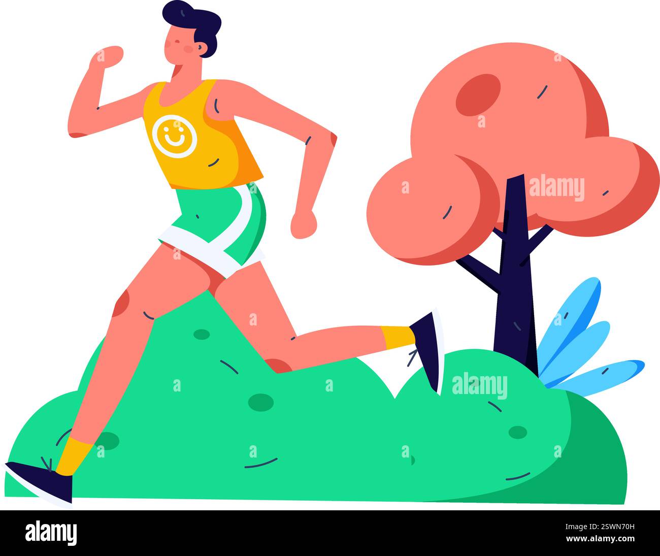 People exercising healthy running vector internet operation ...
