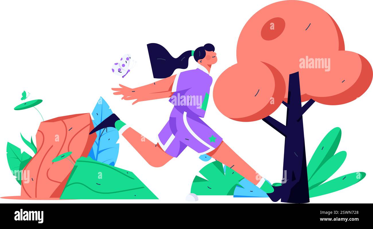 People exercising healthy running vector internet operation ...