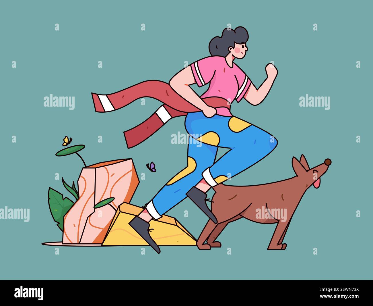 People exercising healthy running vector internet operation ...
