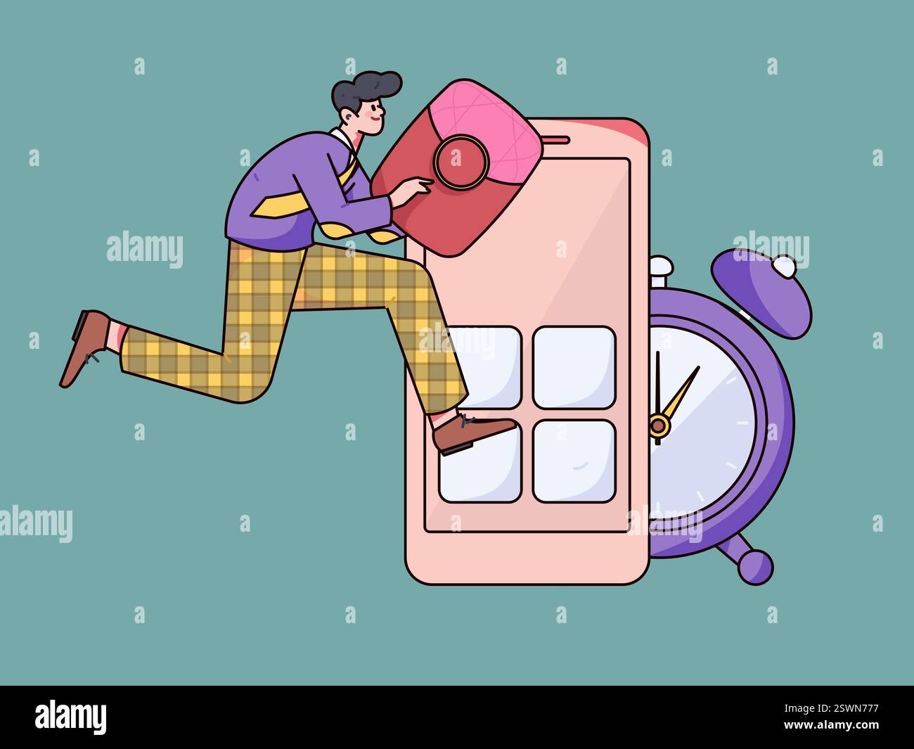 People exercising healthy running vector internet operation ...