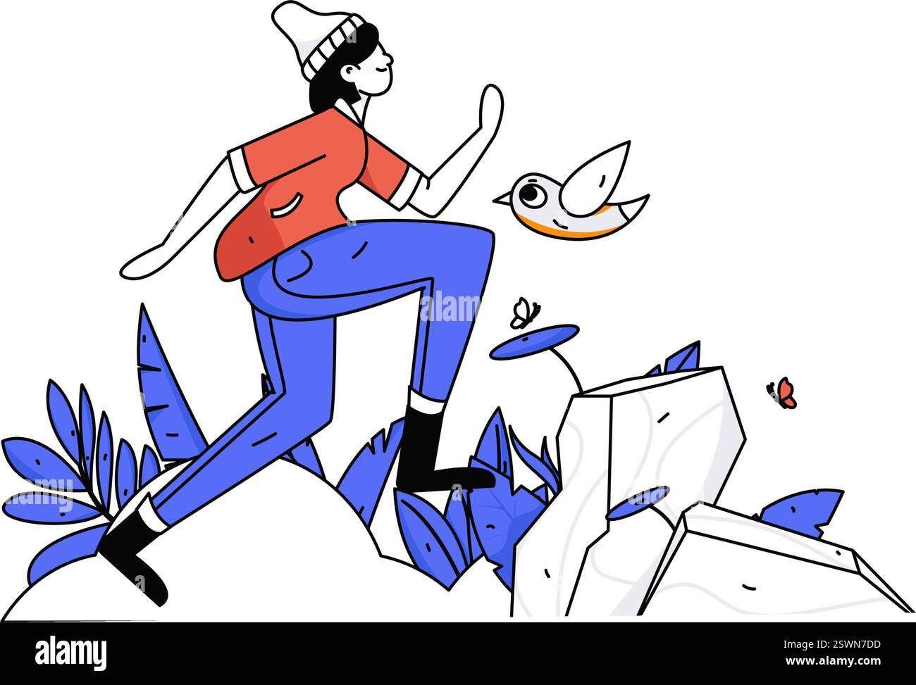 People exercising healthy running vector internet operation ...