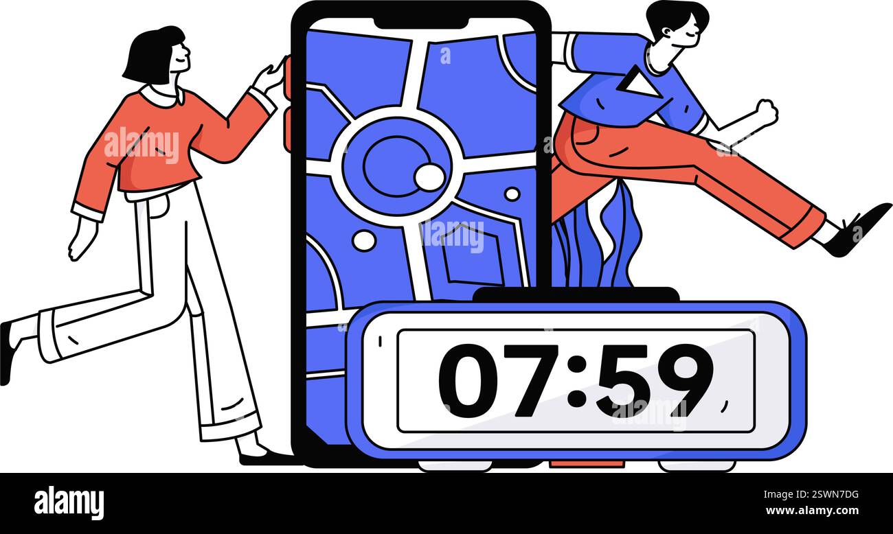 People exercising healthy running vector internet operation ...