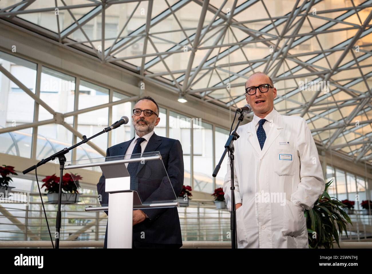 The surgeon Dr. Sergio Alfieri (R) and the head of the Vatican's health ...