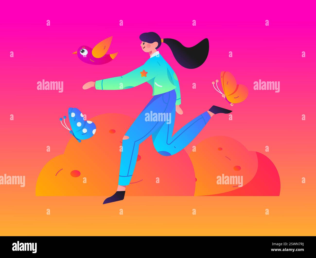 People exercising healthy running vector internet operation ...