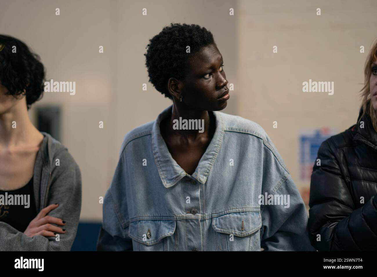 London, UK. 21 February, 2025. Backstage at the Mark Fast fashion show ...