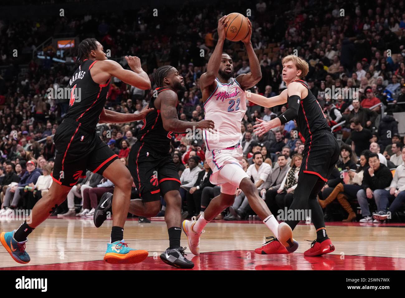 Toronto, Canada. 21st Feb, 2025. Miami Heat's Andrew Wiggins (22 ...