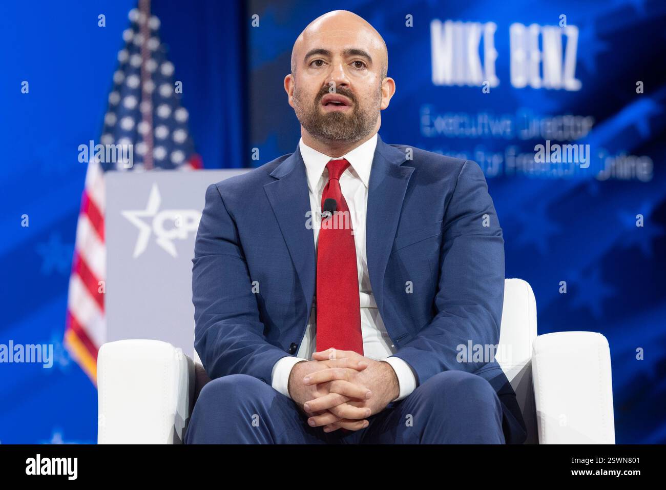 National Harbor, USA. 21st Feb, 2025. Mike Benz, Director of the ...