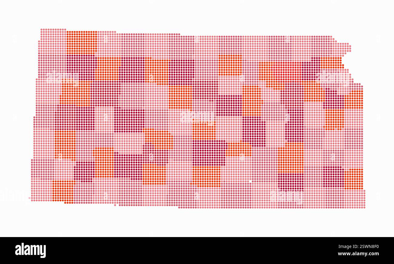 Kansas dotted map. Digital style map of the state on white background ...