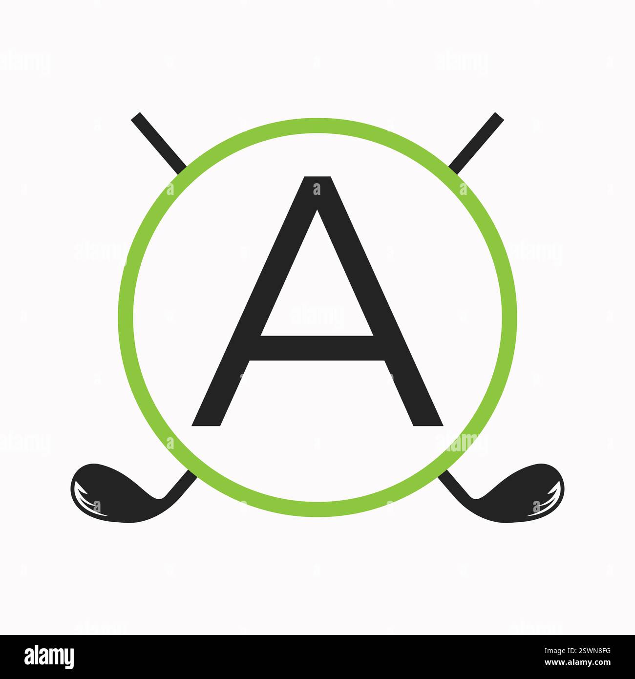 Golf Logo On Letter A Concept With Hockey Stick Symbol For Hockey and ...