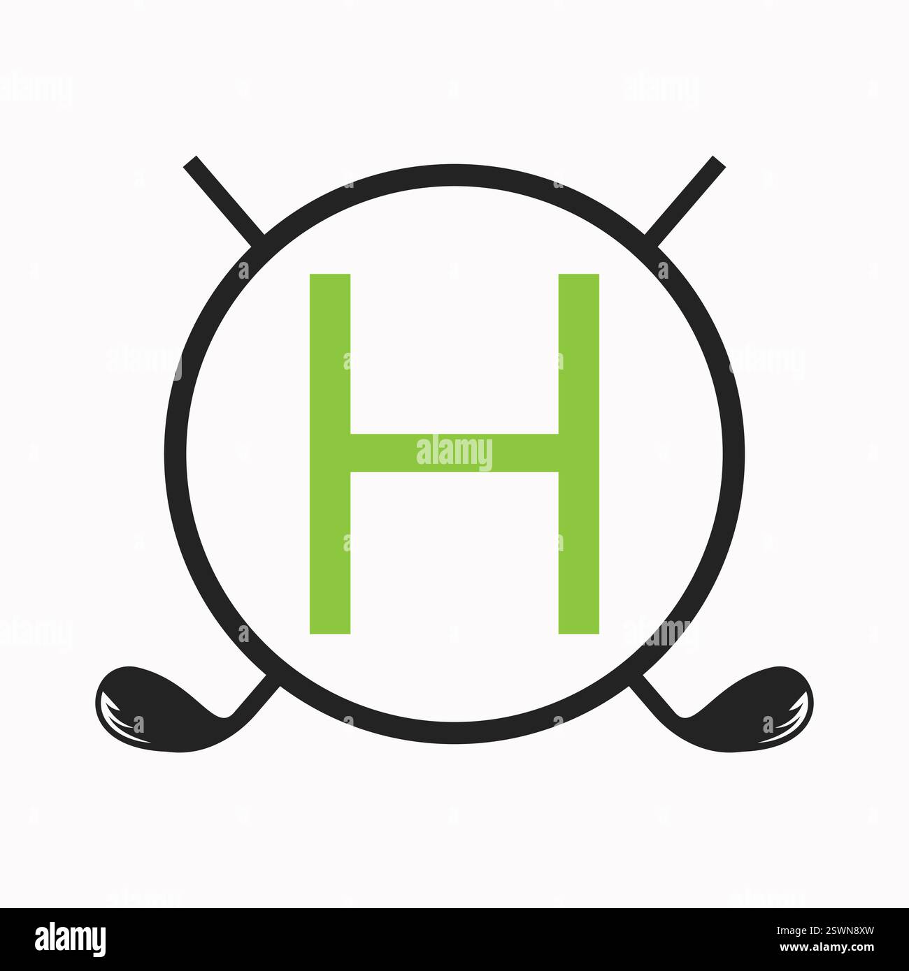 Golf Logo On Letter H Concept With Hockey Stick Symbol For Hockey and ...