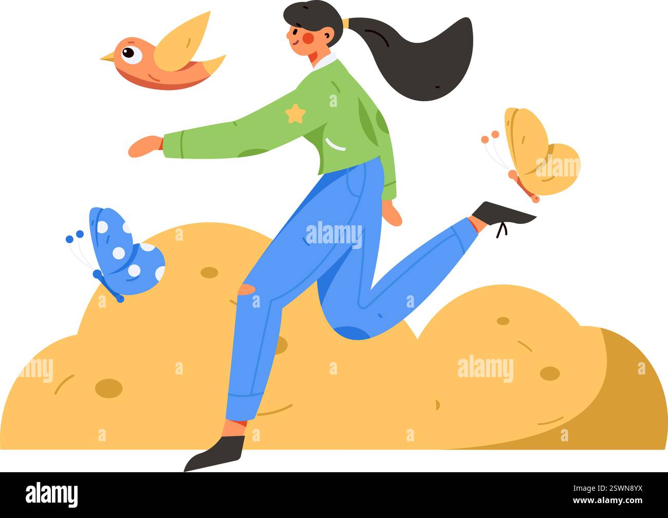 People exercising healthy running vector internet operation ...