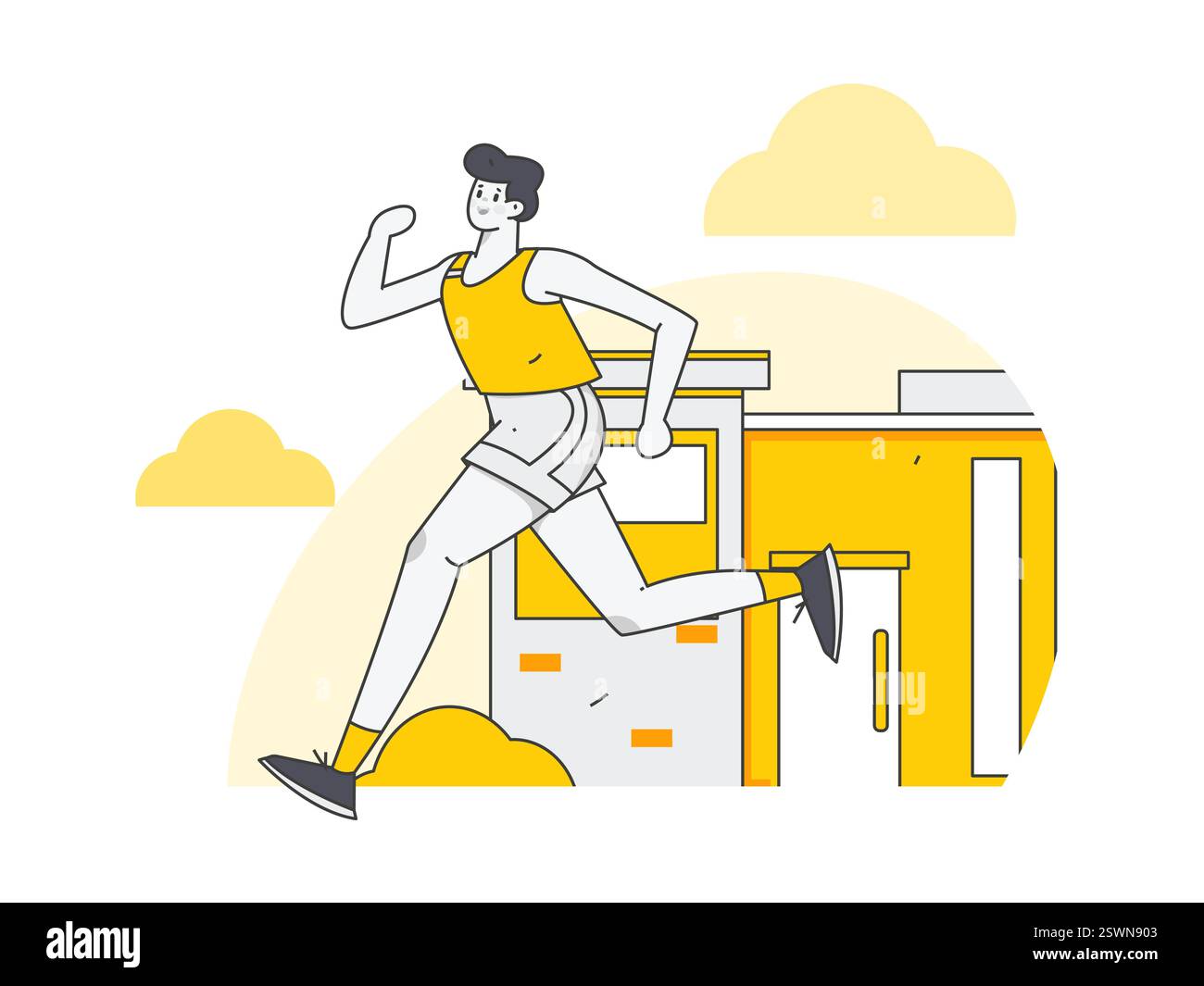 People exercising healthy running vector internet operation ...