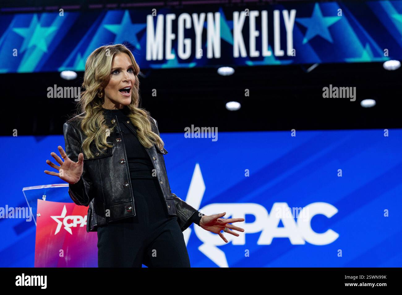 National Harbor, Maryland, USA. 21st Feb, 2025. Megyn Kelly speaks at ...