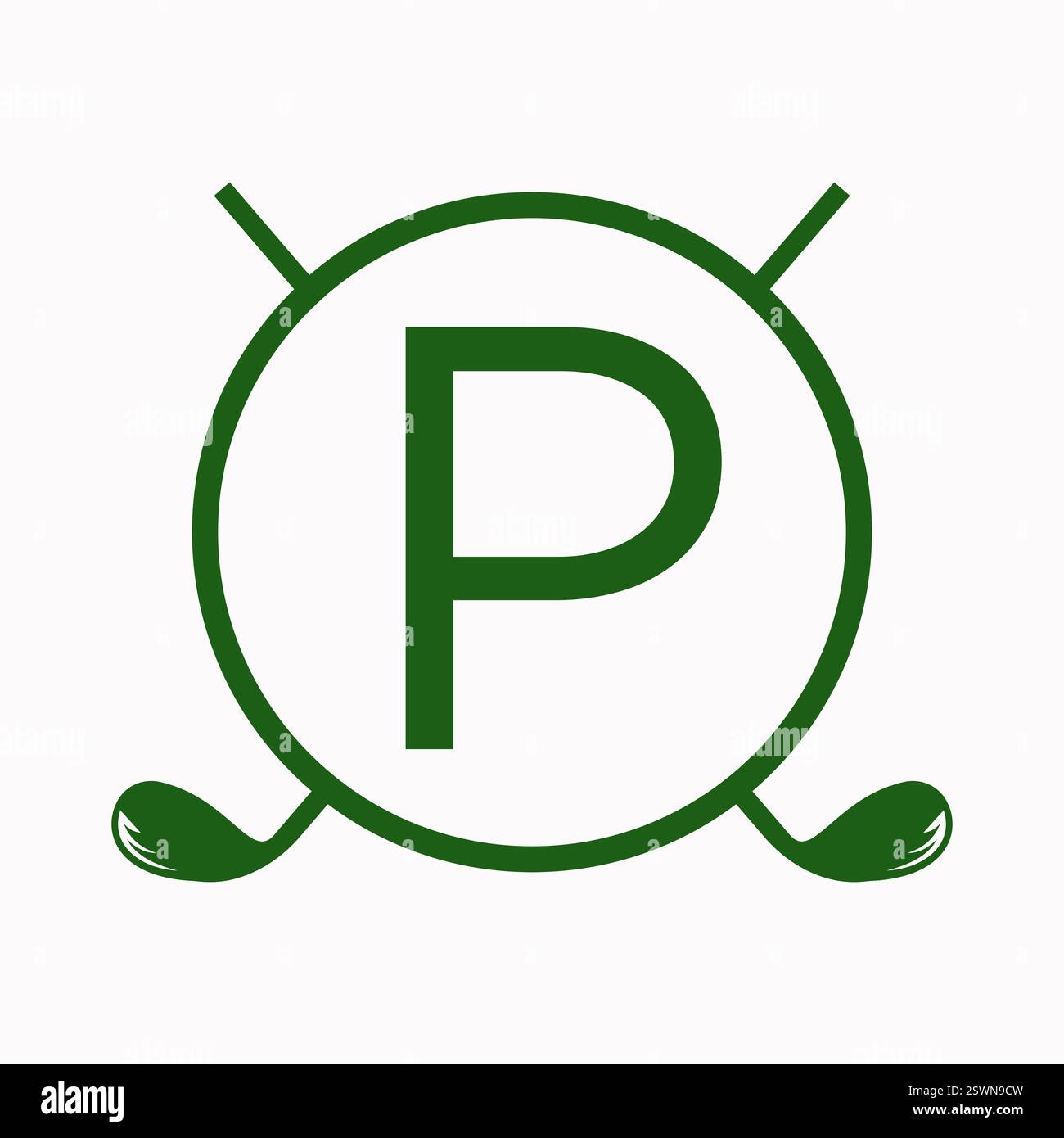Golf Logo On Letter P Concept With Hockey Stick Symbol For Hockey and ...