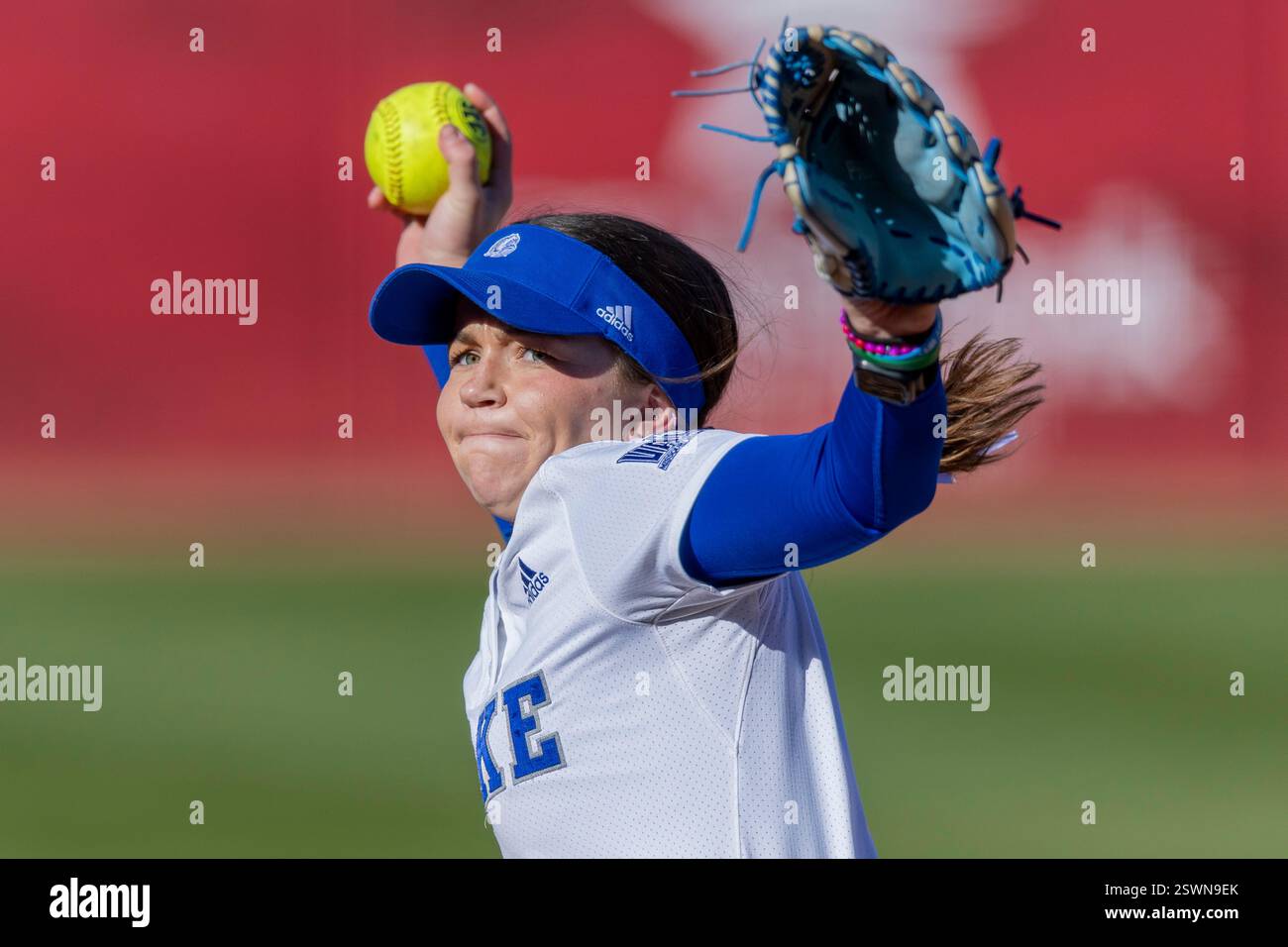 Drake pitcher Molly Hoekstra (3) pitches against Virginia Tech during ...