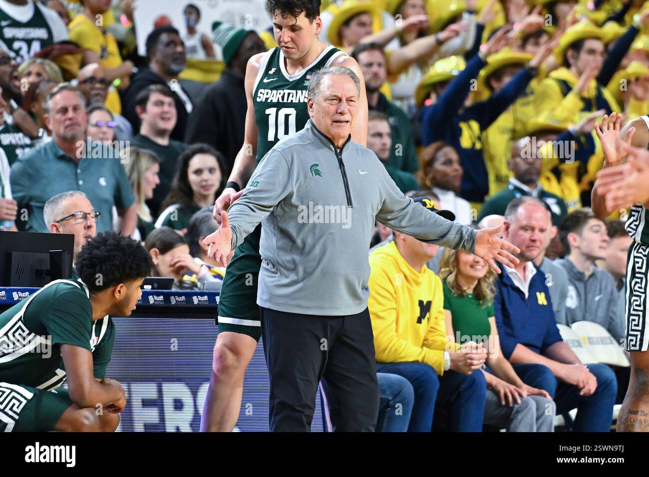 ANN ARBOR, MI - FEBRUARY 21: Michigan State Spartans head coach Tom ...