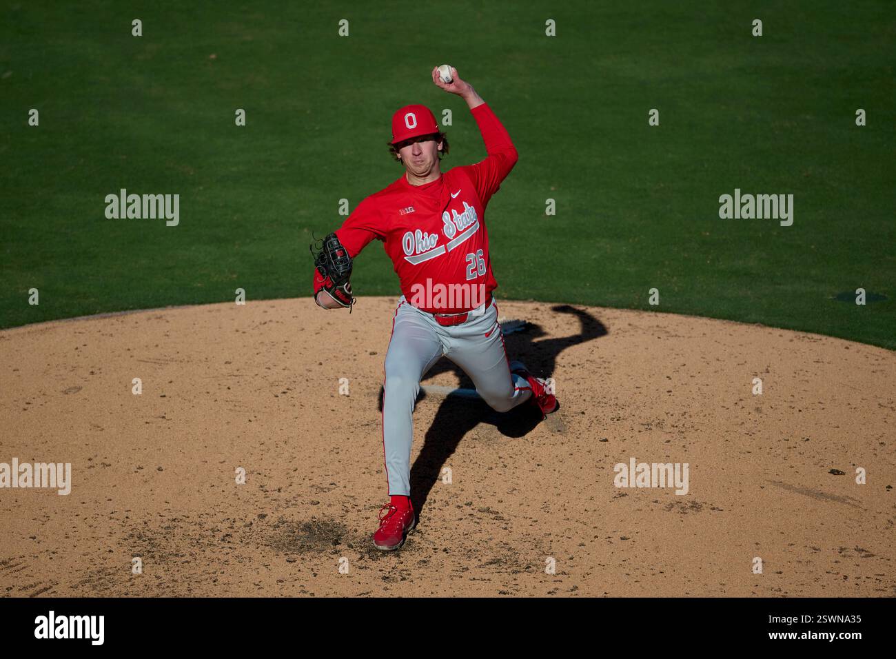 Ohio State Buckeyes pitcher Hunter Shaw (26) during an NCAA baseball game against the NC State ...