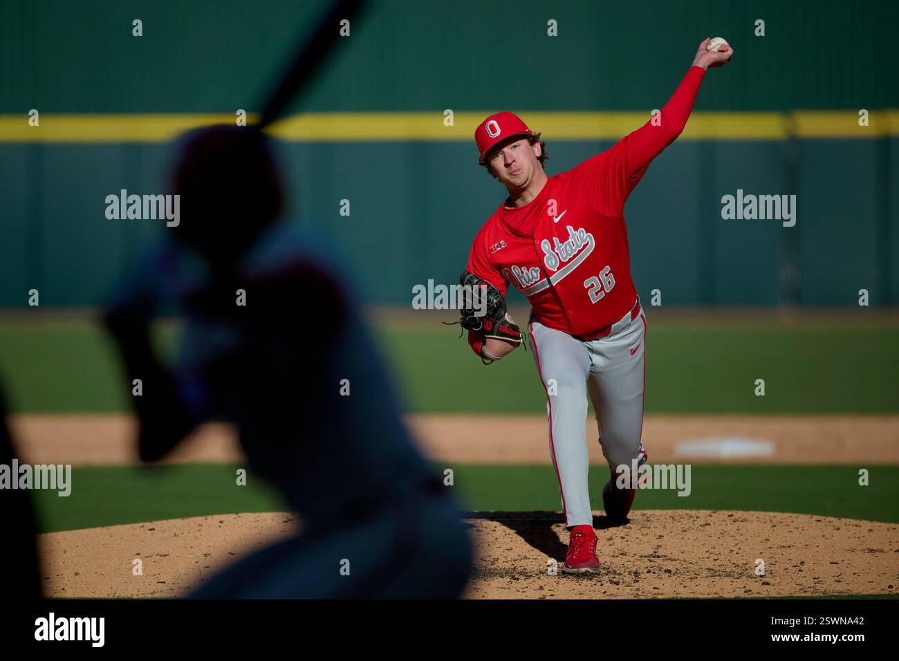 Ohio State Buckeyes pitcher Hunter Shaw (26) during an NCAA baseball game against the NC State ...