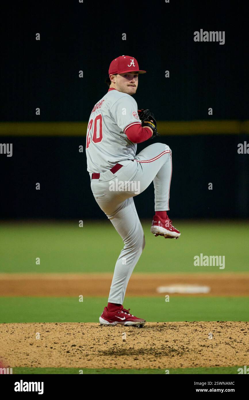 Alabama Crimson Tide pitcher Zane Adams (20) during an NCAA baseball ...