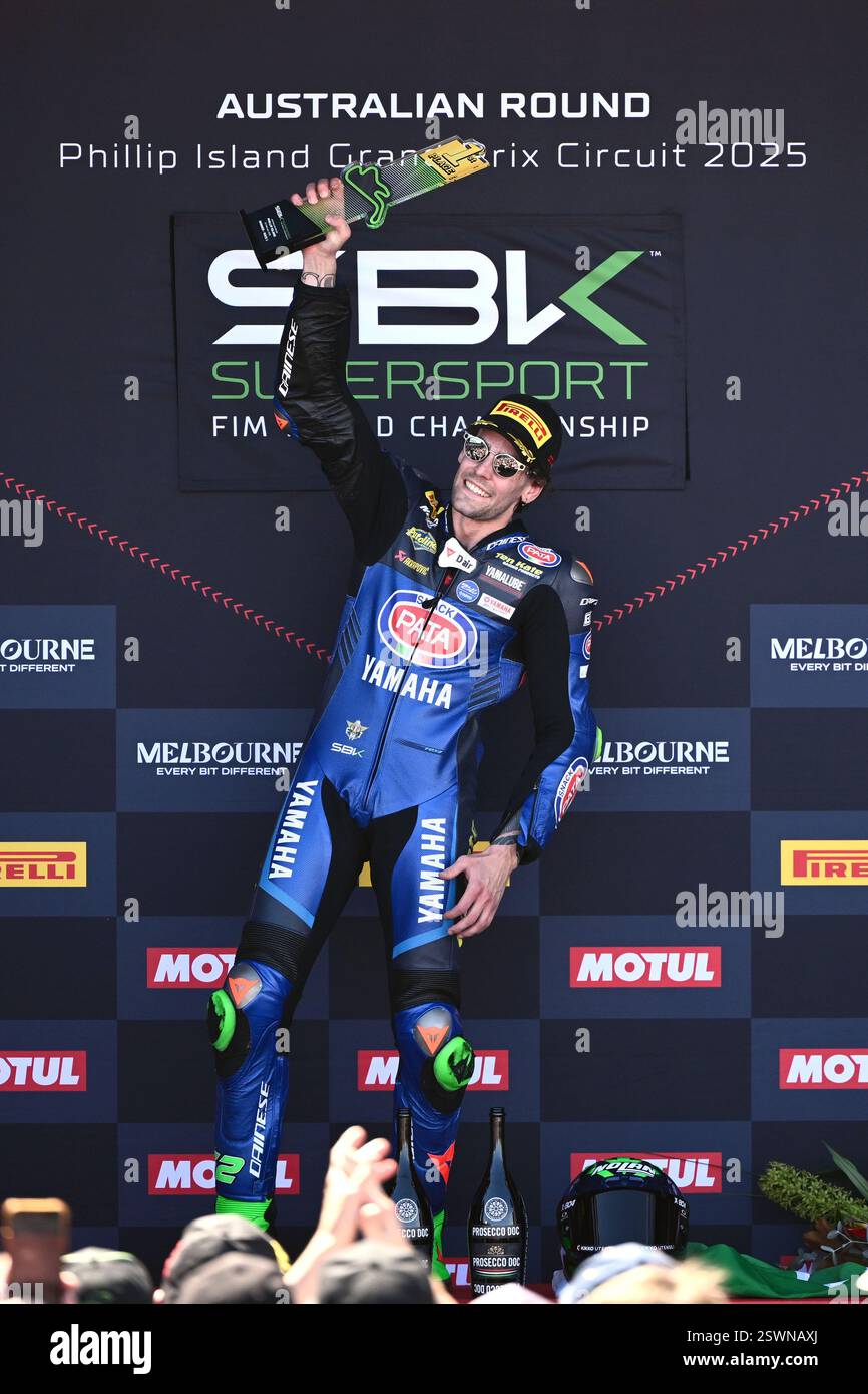 Phillip Island, Australia. 22nd Feb, 2025. Italian rider Stefano Manzi ...