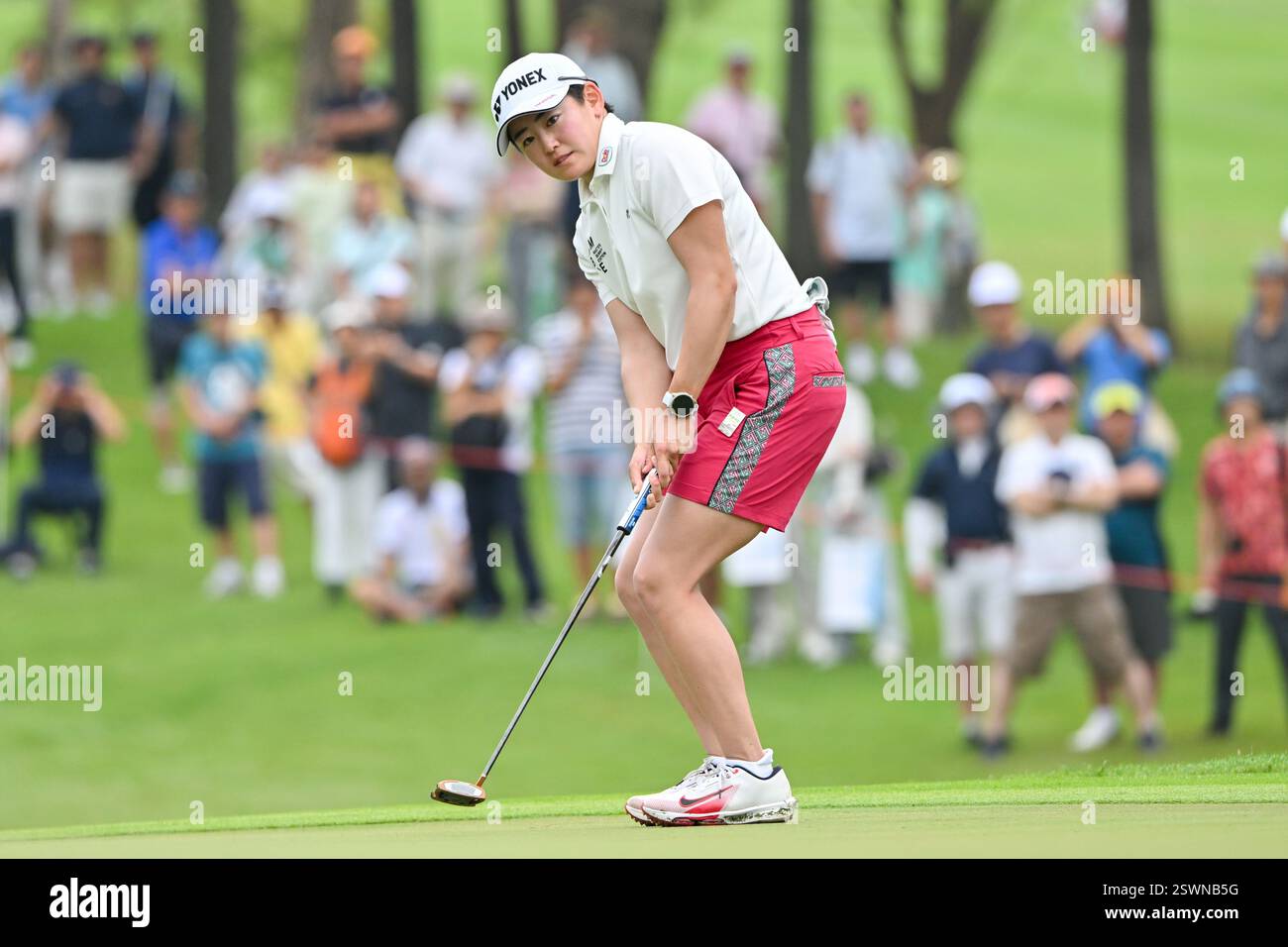 Akie Iwai of Japan seen in action during the second round of the LPGA ...