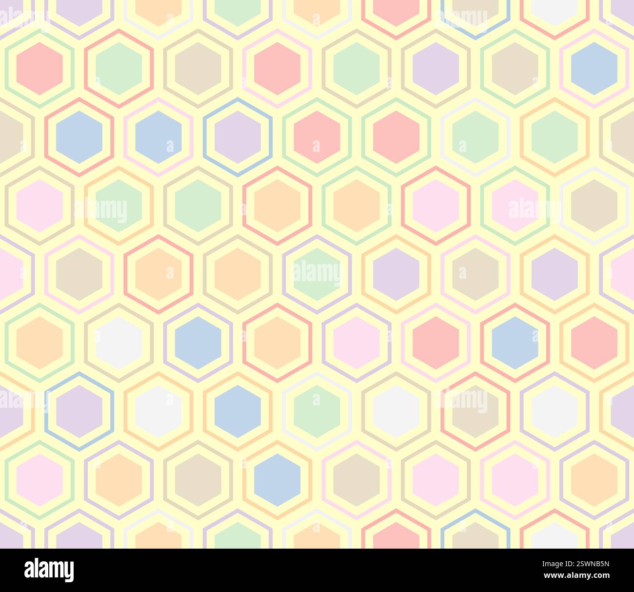 Hexagon pattern. Hexagon mosaic background with inner solid cells. Honeycomb cells. Multiple ...