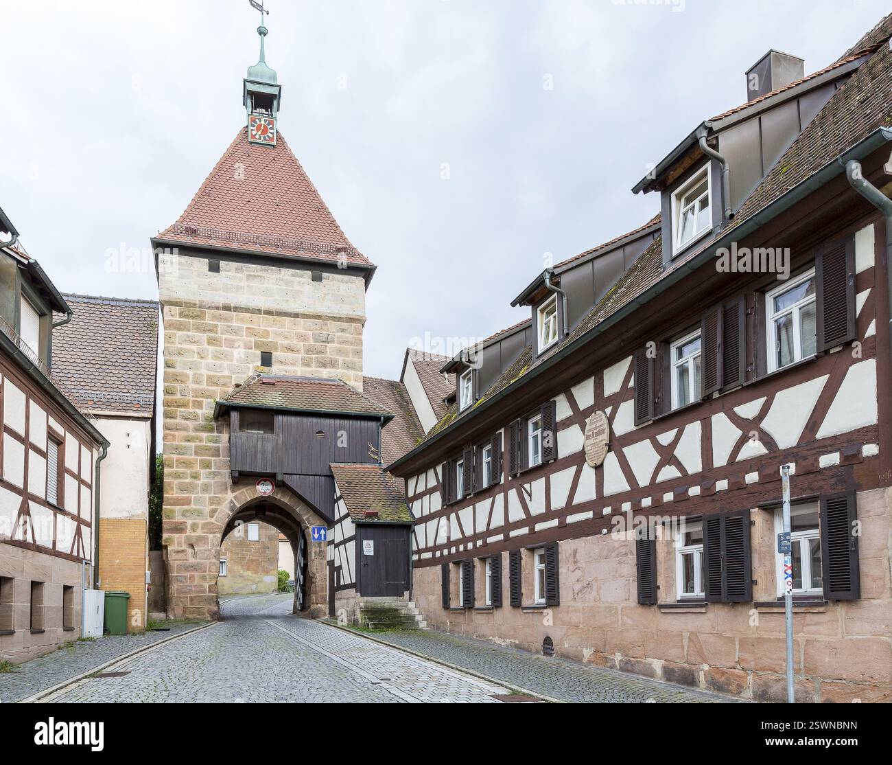 Historic town gate in Cadolzburg, Bavaria, Germany, Europe Stock Photo ...