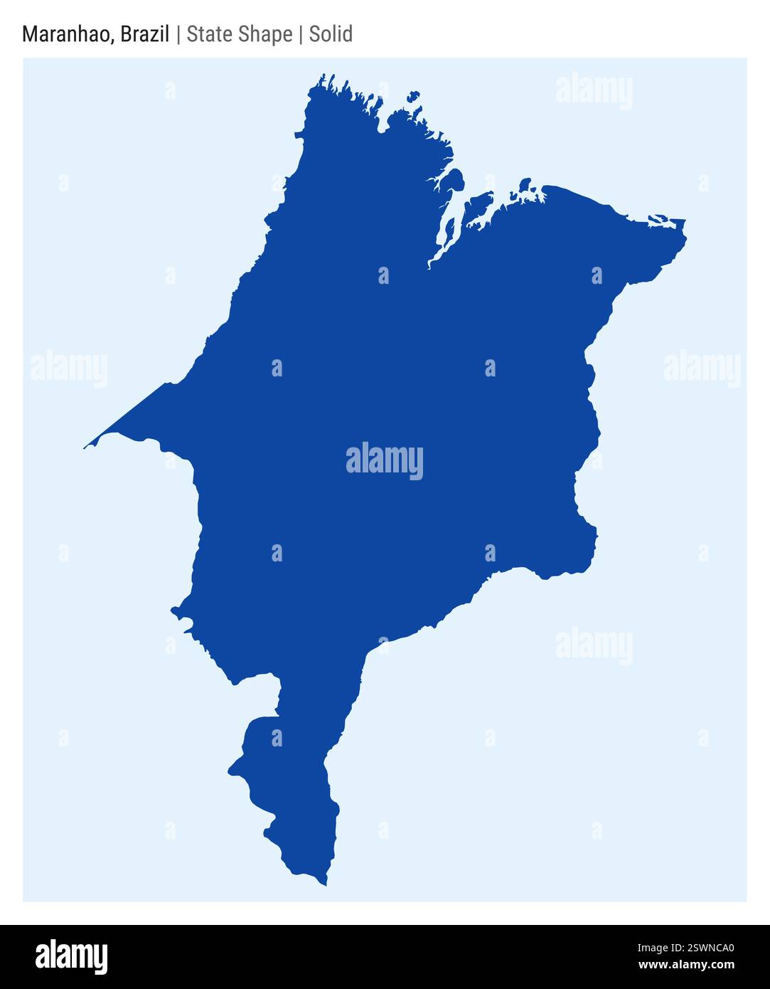 Maranhao, Brazil. Simple vector map. State shape. Solid style. Border ...