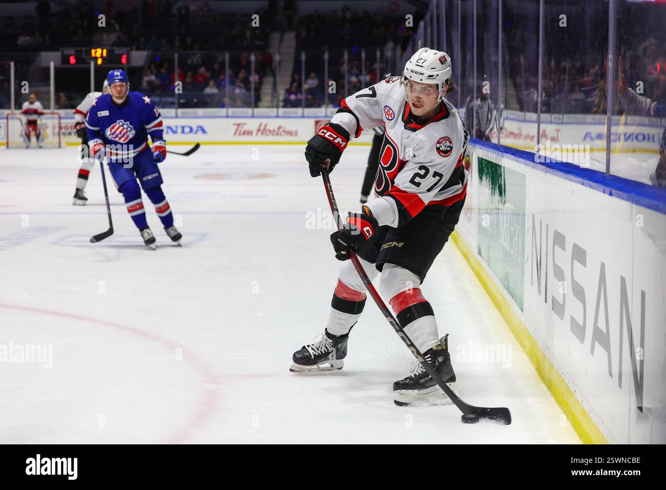Rochester, New York, USA. 21st Feb, 2025. Belleville Senators forward ...