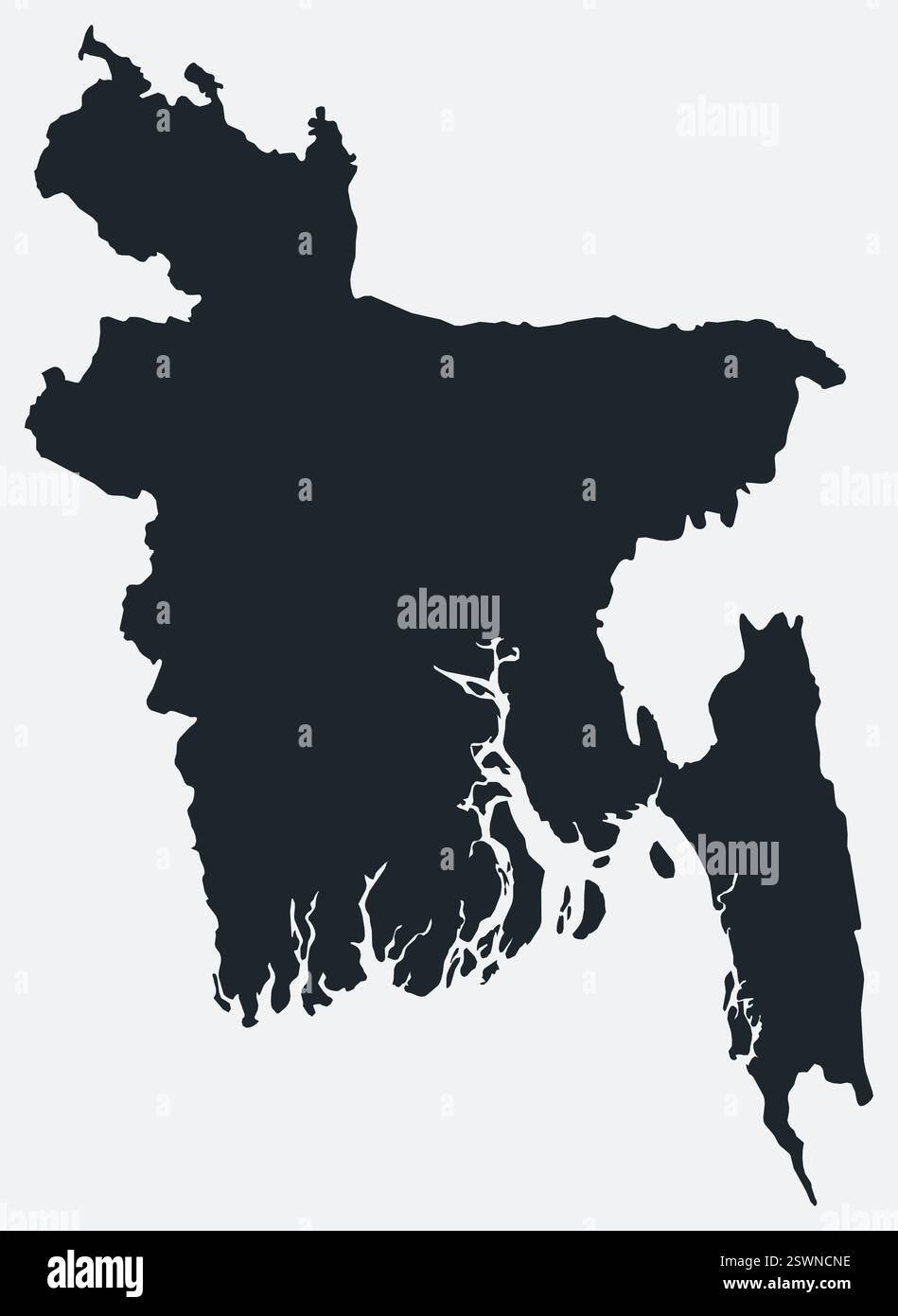 Bangladesh map. Just a simple border map. Shape of the country. Flat ...