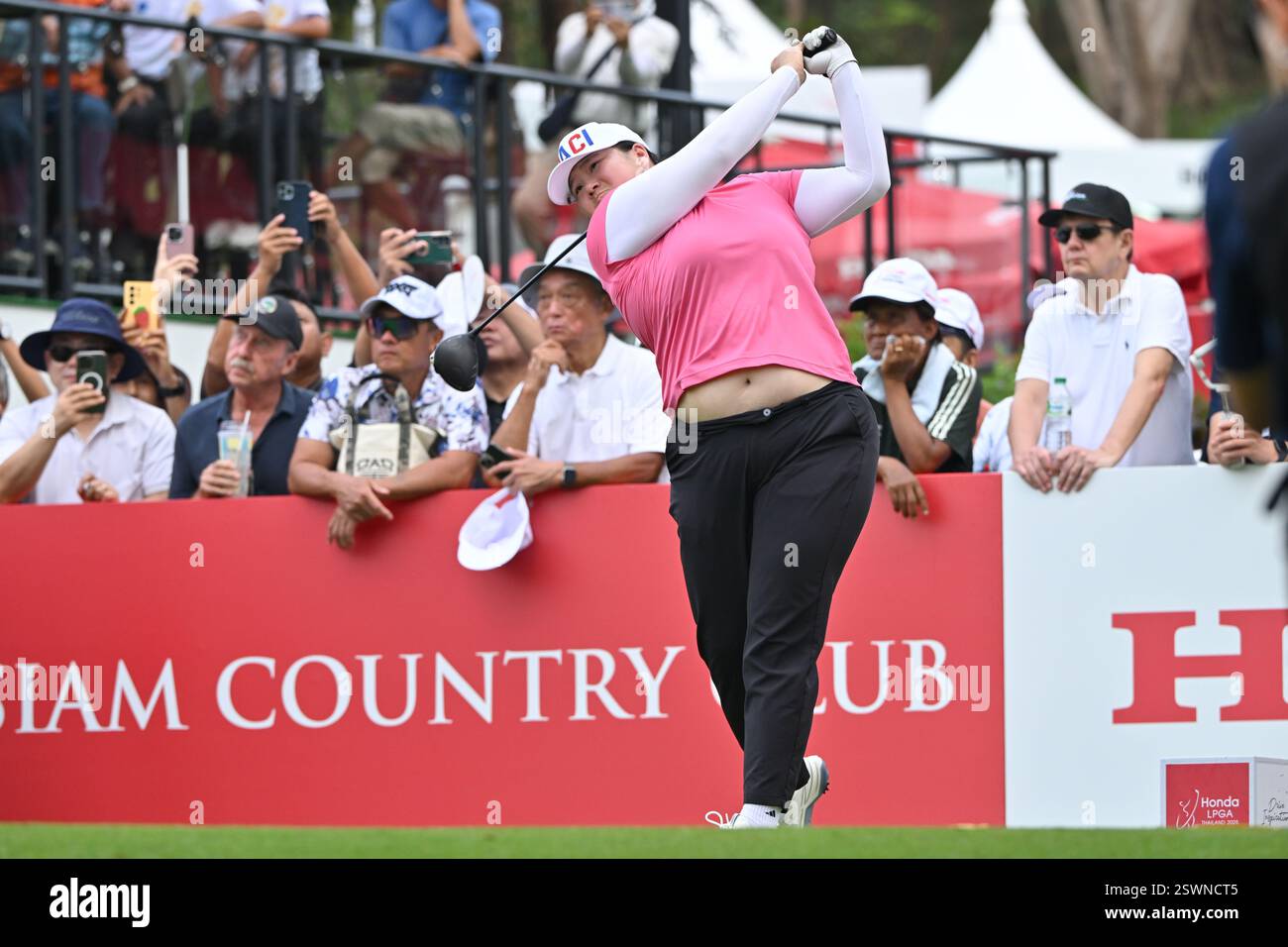 Angel Yin of USA seen in action during the second round of the LPGA Honda Thailand golf ...