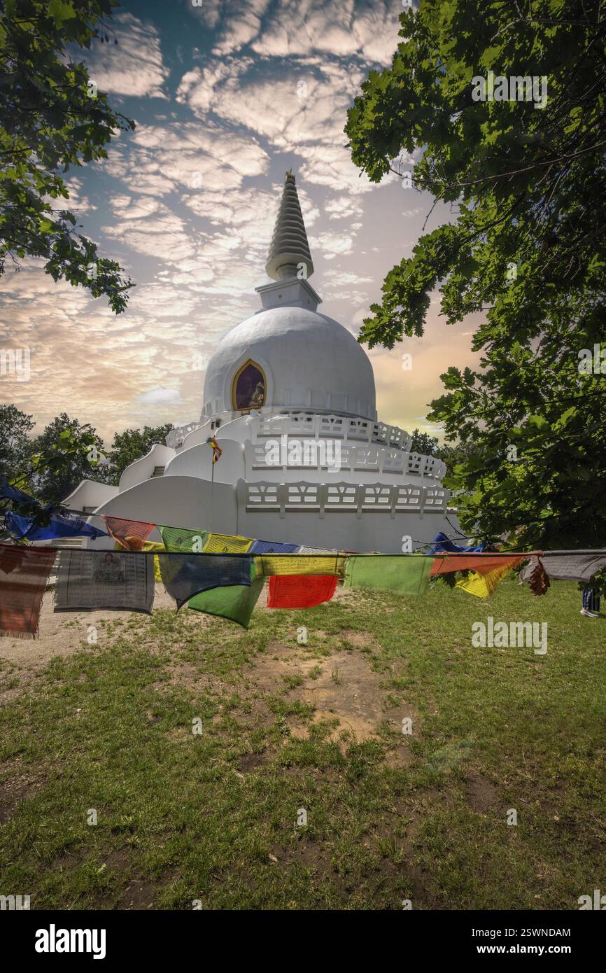 Religious place with a beautiful temple, White Stupa, Temple of Peace ...