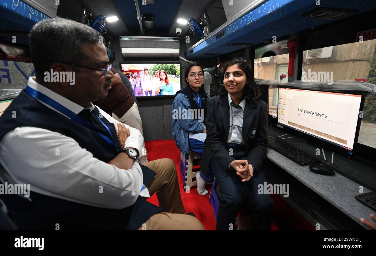 NEW DELHI, INDIA - FEBRUARY 21: Union Education Minister Dharmendra Pradhan and vice chancellor ...