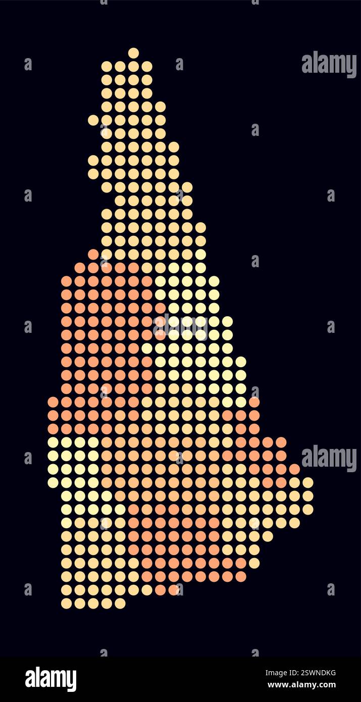 New Hampshire dotted map. Digital style map of the state on dark ...