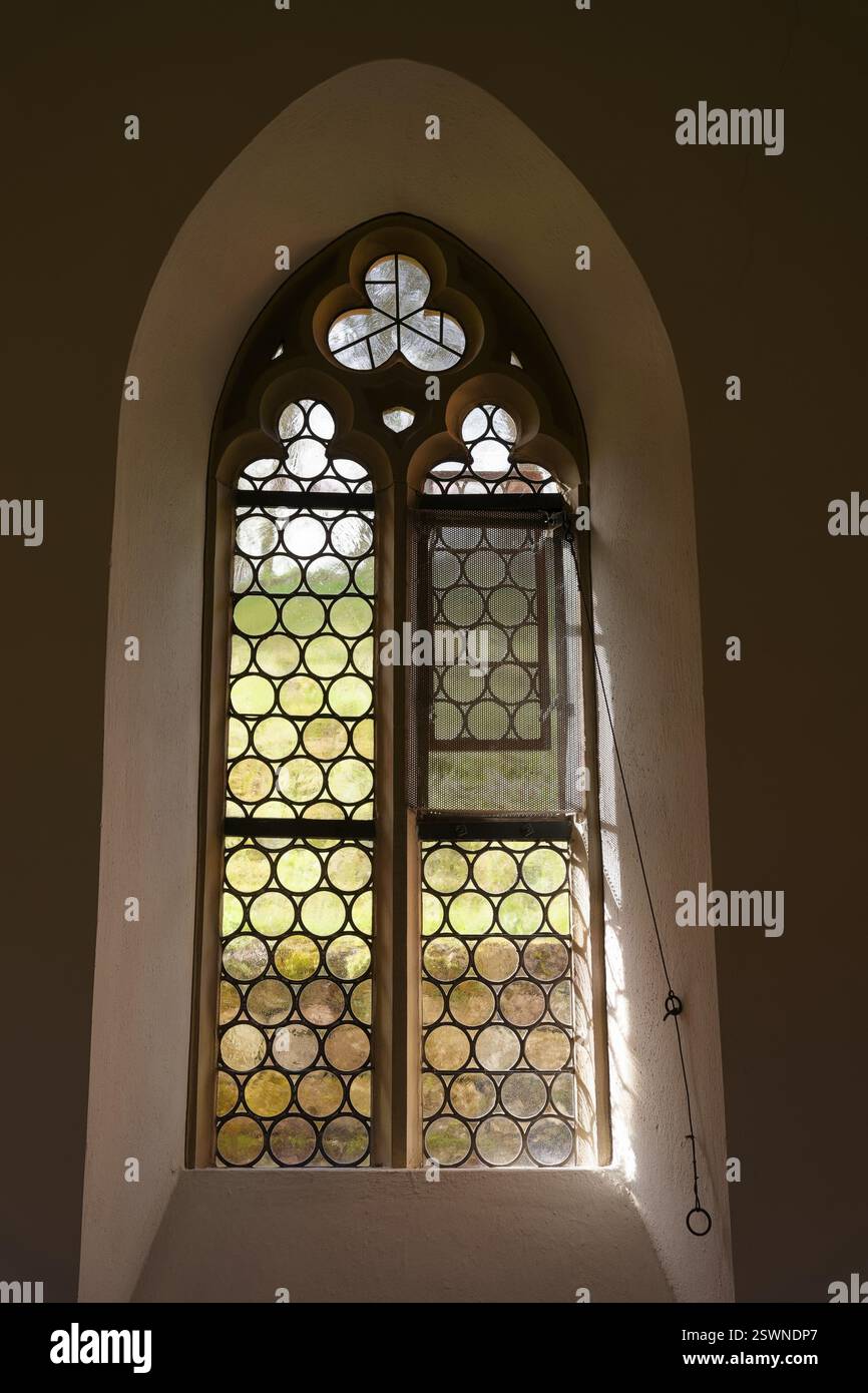 Stained glass windows in St Anne's Church, Anna, St Anne, St Anne, Way of St James, pilgrimage ...