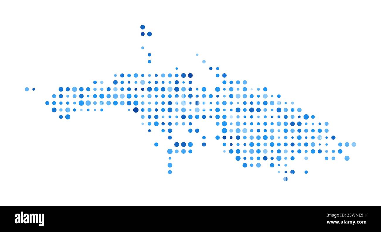 Saint Thomas Dot Map. Island Digital Style Shape. Saint Thomas vector image. Island shape blue ...