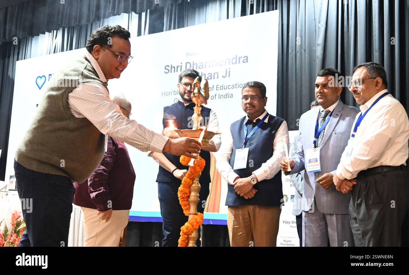 NEW DELHI, INDIA - FEBRUARY 21: Union Education Minister Dharmendra ...