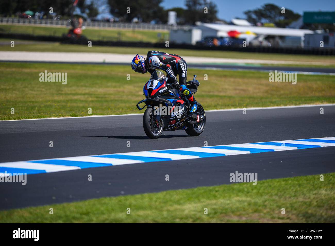 Toprak Razgatlioglu of Turkey is seen in action on BMW M1000RR bike ...