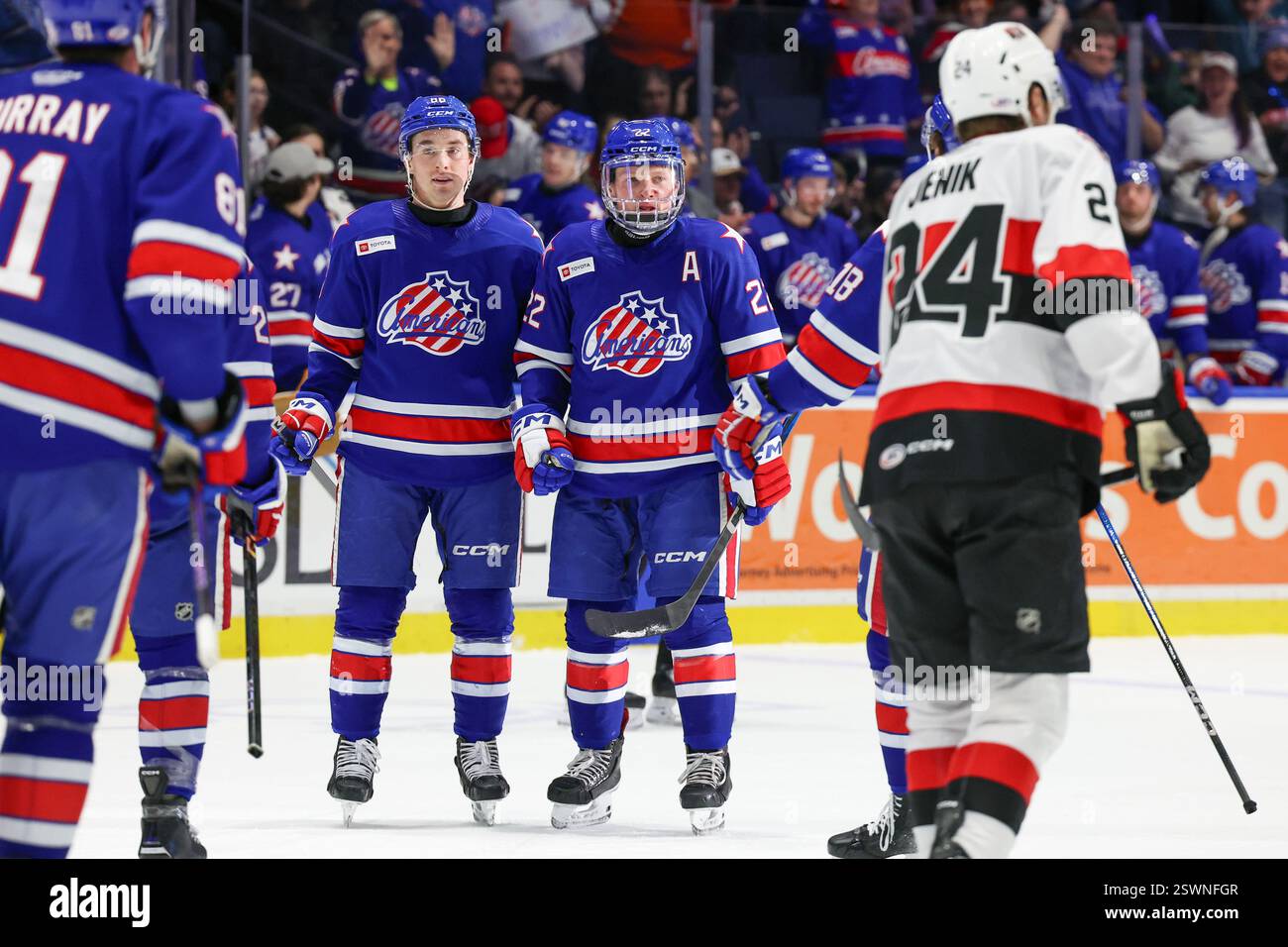 February 21st 2025: Rochester Americans defenseman Zach Metsa (22 ...