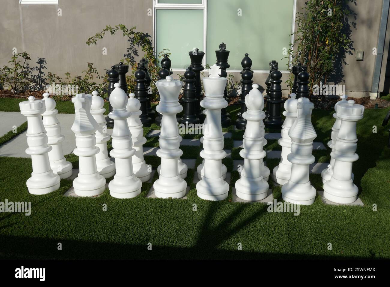 Culver City, California, USA 20th February 2025 Giant Chess Set on Lawn ...