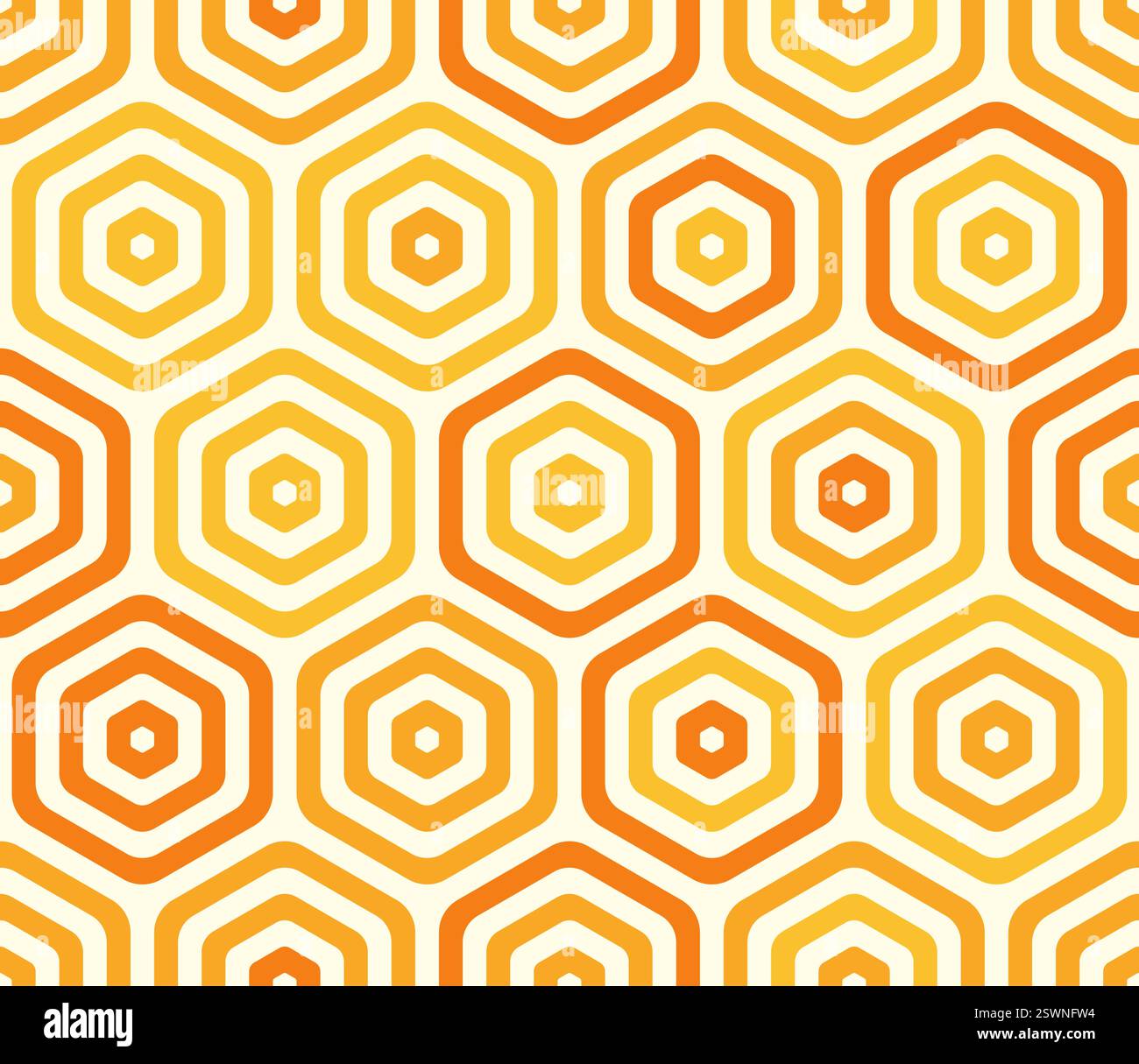 Hexagon geometric shapes background. Bold rounded stacked hexagon cells. Orange color tones ...